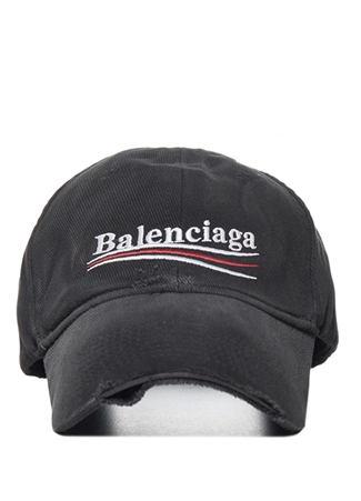 Balenciaga Erkek Siyah Logolu Şapka L EU