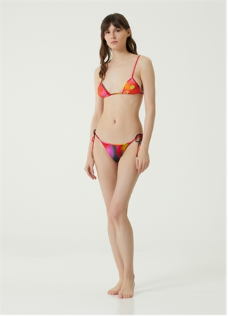 The Attico Kadın Pembe Desenli Üçgen Bikini Takımı M Eu