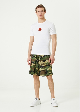 Dolce&Gabbana Erkek Haki Beli Kordonlu Kamuflaj Desenli İpek Bermuda 46 IT Dolce&Gabbana Erkek Haki Beli Kordonlu Kamuflaj Desenli İpek Bermuda 46 IT