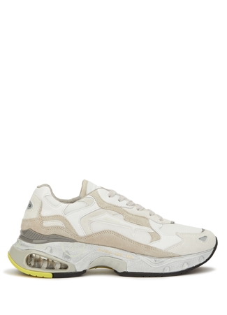 Premiata st Erkek Beyaz Kalın Tabanlı Logolu Deri Sneaker 39 EU Premiata st Erkek Beyaz Kalın Tabanlı Logolu Deri Sneaker 39 EU