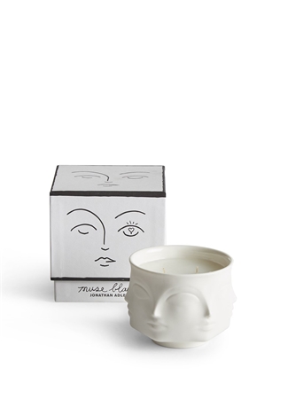 Jonathan Adler Beyaz Yüz Desenli Mum Jonathan Adler Beyaz Yüz Desenli Mum