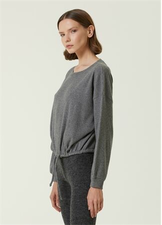 American Vintage Kadın Antrasit Beli Bağcıklı Sweatshirt Gri M/L EU American Vintage Kadın Antrasit Beli Bağcıklı Sweatshirt Gri M/L EU