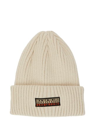 Napapijri Erkek Bej Çizgi Dokulu Logolu Bere EU