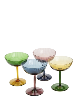 La Doublej Colorblocked 4lü Cam Kadeh Seti Çok Renkli La Doublej Colorblocked 4lü Cam Kadeh Seti Çok Renkli