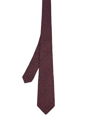 Pal Zileri Erkek Bordo Geometrik Desenli İpek Kravat EU