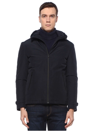 Beymen Erkek Lacivert Kapüşonlu Mont L EU