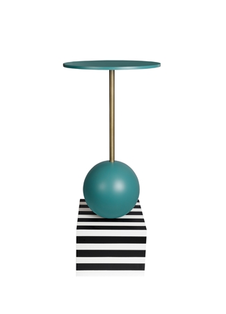 Room Diaries Stripy Ball Turkuaz Yan Sehpa Çok Renkli Room Diaries Stripy Ball Turkuaz Yan Sehpa Çok Renkli