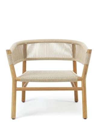 Ethimo Kilt Round Rope Sand Teak Sandalye Çok Renkli Ethimo Kilt Round Rope Sand Teak Sandalye Çok Renkli