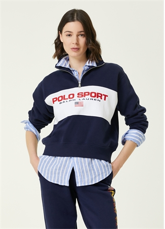 Polo Ralph Lauren Kadın Lacivert Beyaz Dik Yaka Logolu Sweatshirt Xs Eu Polo Ralph Lauren Kadın Lacivert Beyaz Dik Yaka Logolu Sweatshirt Xs Eu