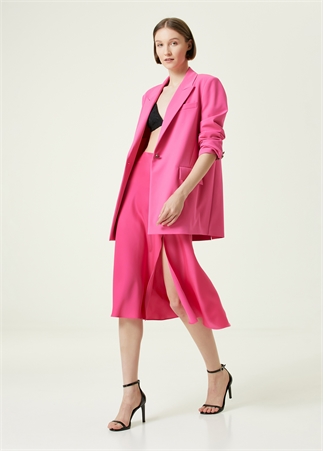 Academia Kadın Şeftali Yan Yırtmaçlı Midi Saten Etek Pembe 42 EU Academia Kadın Şeftali Yan Yırtmaçlı Midi Saten Etek Pembe 42 EU