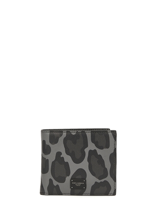 Dolce&Gabbana Erkek Gri Leopar Desenli Deri Cüzdan EU Dolce&Gabbana Erkek Gri Leopar Desenli Deri Cüzdan EU