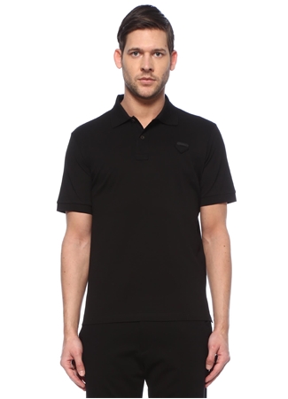 Prada Erkek Siyah Polo Yaka T-shirt XL EU
