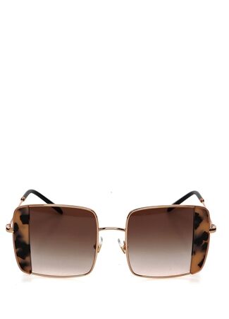 Miu Kadın Bej Desen Detaylı Güneş Gözlüğü Kırmızı 46 EU