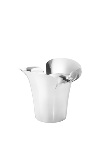 Georg Jensen Bloom Geometrik Formlu Çelik Vazo Gri
