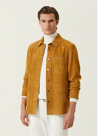 Network Erkek Slim Fit Sarı Deri Gömlek S EU Network Erkek Slim Fit Sarı Deri Gömlek S EU