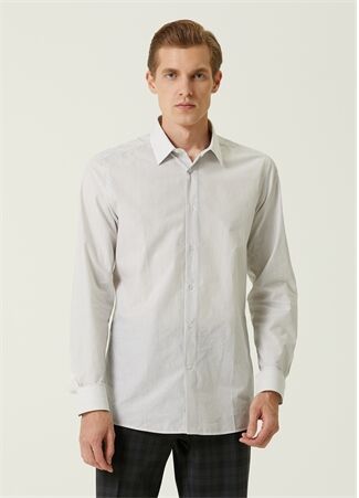 Palzileri Lab Erkek Gri İngiliz Yaka Gömlek 4 IT