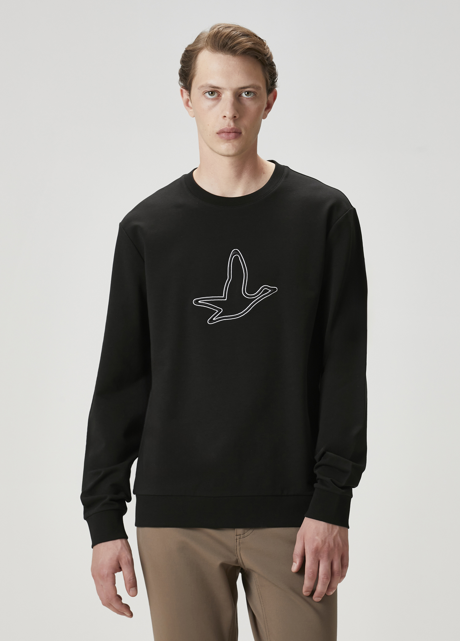 Beymen Club Siyah Erkek Siyah Logo Nakışlı Sweatshirt 1777274 | Beymen