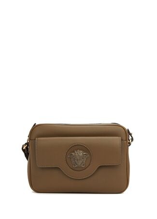 Versace Kadın Haki Medusa Detaylı Deri Omuz Çantası EU