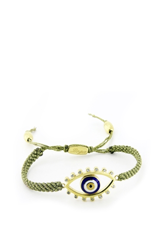 Boga Kadın Nazar Boncuğu Formlu Altın Rengi Kaplama Bileklik EU