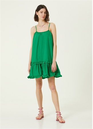 Selma Çilek Kadın Yeşil Askılı Fırfır Detaylı Mini Poplin Elbise S/m Eu Selma Çilek Kadın Yeşil Askılı Fırfır Detaylı Mini Poplin Elbise S/m Eu
