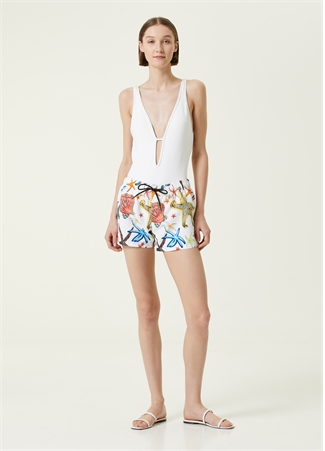 Versace Kadın Tresor de la Mer Beyaz Beli Kordonlu Desenli Şort 38 IT Versace Kadın Tresor de la Mer Beyaz Beli Kordonlu Desenli Şort 38 IT