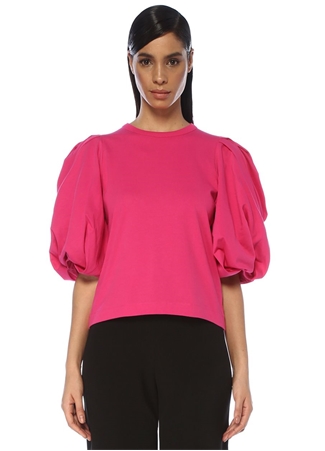 Dries Van Noten Kadın Şeftali Balon Kollu T-shirt Pembe L EU