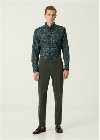 Canali Erkek Yeşil Normal Bel Yün Pantolon 54 IT Canali Erkek Yeşil Normal Bel Yün Pantolon 54 IT