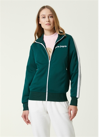 Palm Angels Kadın Yeşil Beyaz Dik Yaka Şeritli Sweatshirt XS EU Palm Angels Kadın Yeşil Beyaz Dik Yaka Şeritli Sweatshirt XS EU