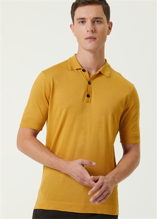 Palzileri Lab Erkek Hardal Polo Yaka Kısa Kollu Triko Sarı 50 IT