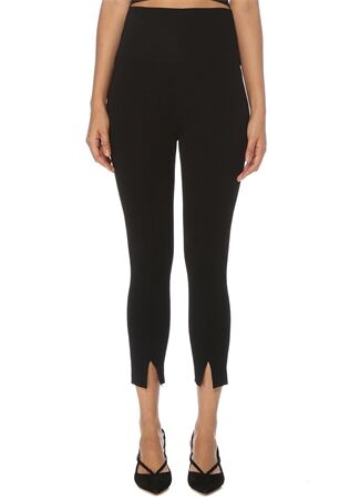 Sandro Kadın Siyah Yüksek Bel Yırtmaç Detaylı Tayt 34 FR