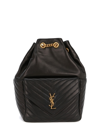 Kadın Joe Siyah Logolu Deri Sırt Çantası EU