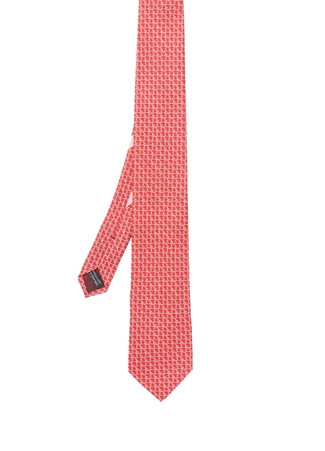 Salvatore Ferragamo Erkek Kırmızı Logo Desenli İpek Kravat Eu Salvatore Ferragamo Erkek Kırmızı Logo Desenli İpek Kravat Eu