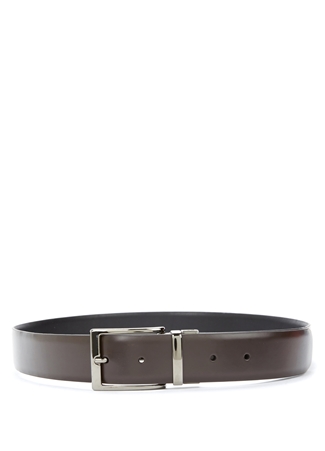 Pal Zileri Erkek Kahverengi Deri Kemer Lacivert 90 EU