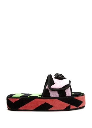 Versace Colorblocked Medusa Detaylı Havlu Terlik Çok Renkli Versace Colorblocked Medusa Detaylı Havlu Terlik Çok Renkli