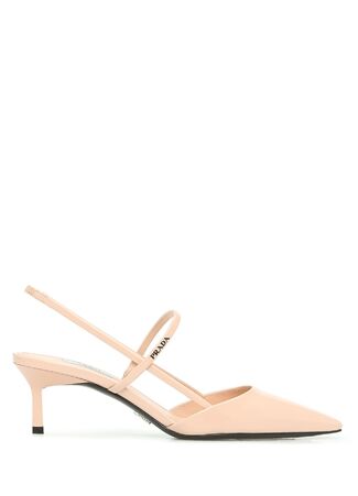 Prada Kadın Bej Deri Topuklu Ayakkabı Pembe 36.5 EU