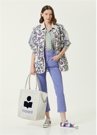 Isabel Marant Kadın Niliane Slim Fit Lila Jean Pantolon Mor 36 FR