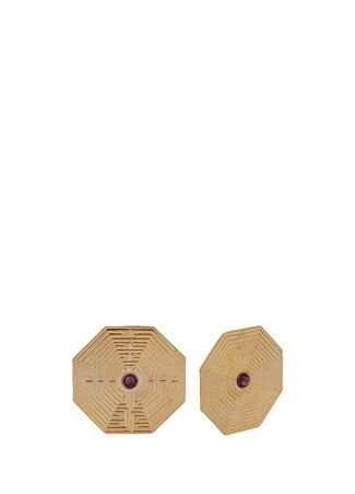 Glowing Diaries Kadın Sekizgen Formlu Mor Taşlı Küpe EU