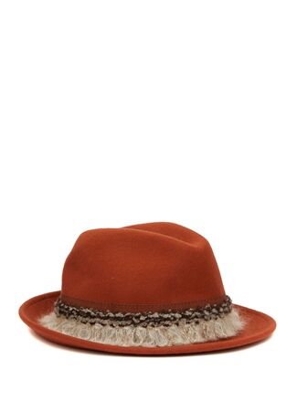 Gaynor Kadın Kiremit Şerit Detaylı Yün Şapka Kırmızı EU Gaynor Kadın Kiremit Şerit Detaylı Yün Şapka Kırmızı EU