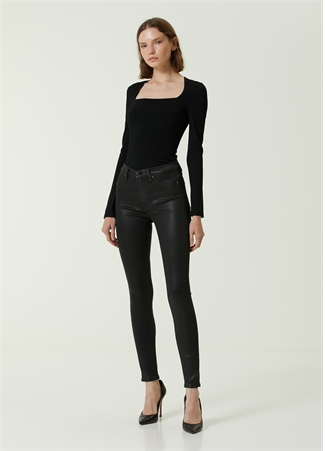 7 For All Mankind Kadın Slim Illusion Siyah Skinny Jean Pantolon 26 US 7 For All Mankind Kadın Slim Illusion Siyah Skinny Jean Pantolon 26 US