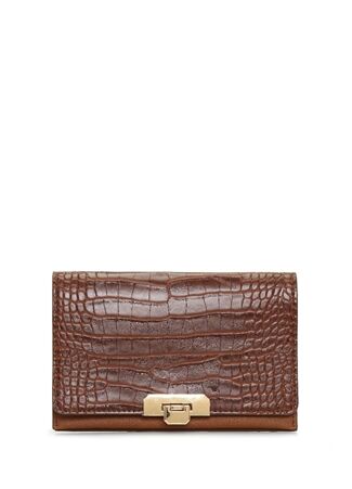 Beymen Kadın Taba Krokodil Dokulu Omuz Çantası Turuncu EU