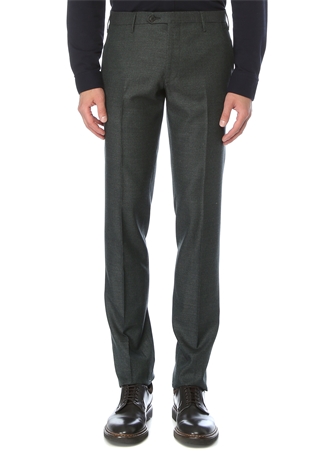 Rota Erkek Yeşil Dar Paça Yün Pantolon 48 IT