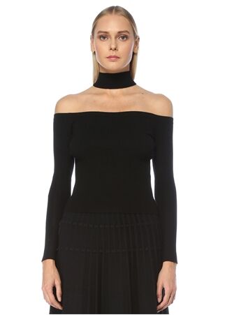 Jonathan Simkhai Kadın Siyah Dik Yaka Omzu Açık Triko L EU