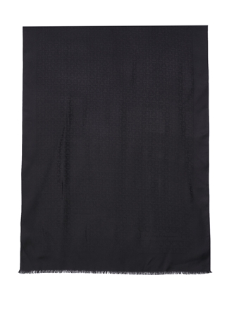 Salvatore Ferragamo Kadın Siyah Logo Desenli İpek Şal EU Salvatore Ferragamo Kadın Siyah Logo Desenli İpek Şal EU