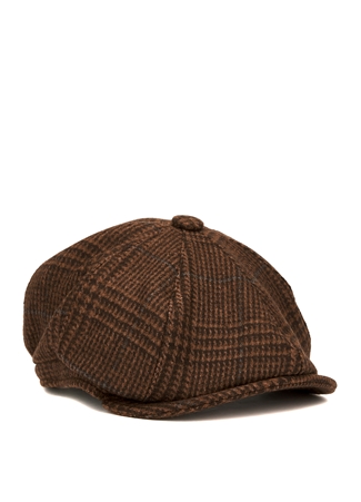 Beymen Club Erkek Kahverengi Ekose Desenli Şapka EU