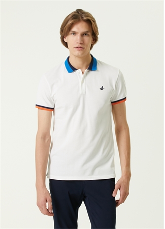 Beymen Club Erkek Slim Fit Beyaz Polo Yaka Renkli Ribli T-shirt S Beymen Club Erkek Slim Fit Beyaz Polo Yaka Renkli Ribli T-shirt S