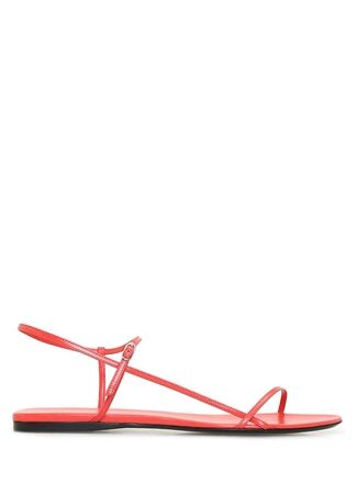 The Row Kadın Kırmızı İnce Bantlı Deri Sandalet 38 EU