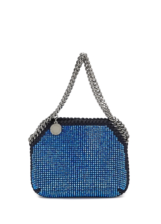 Stella McCartney Kadın Falabella Mini Mavi Taş İşlemeli Omuz Çantas EU Stella McCartney Kadın Falabella Mini Mavi Taş İşlemeli Omuz Çantas EU