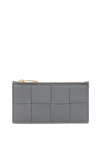 Bottega Veneta Kadın Gri Logolu Deri Kartlık EU