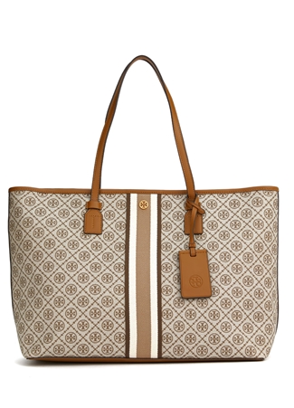Tory Burch Kadın Bej Logo Jakarlı Çanta EU Tory Burch Kadın Bej Logo Jakarlı Çanta EU