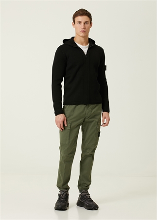 Stone Island Erkek Siyah Kapüşonlu Yün Triko Hırka S EU Stone Island Erkek Siyah Kapüşonlu Yün Triko Hırka S EU